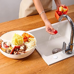 XKXKKE Divided Serving Dishes with Lid, Serving Tray with Lid, Round Divided Plates, Sectional Serving Tray Removable Party Snacks Tray for Candies, Nuts, Veggies, Fruits and Appetizer (White)