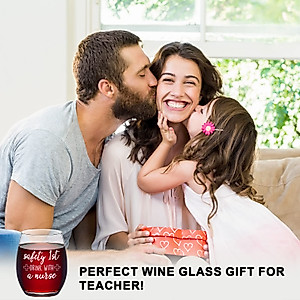 Gtmileo Teacher Gift - Funny I'm a Teacher What's Your Superpower Stemless Wine Glass, Teacher's Day Gift for Teacher, Tutor, Professor, Appreciation Gift, Thanks Gift for Birthday, Christmas, 15Oz