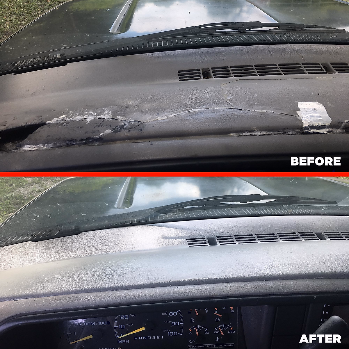 DashSkin Molded Plastic Dash Cover Compatible with 1997-2000 C1500/K1500 Tahoe Suburban Yukon & 1997-2000 Escalade in Medium Grey - Easy Cracked Dashboard Fix - Made in America