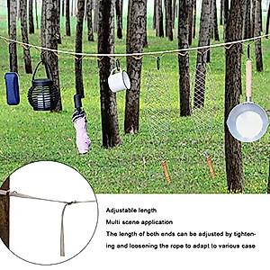 17ft Portable Clothesline for Travel, Camping PU Hanging Lanyard Campsite Storage Strap 25 Clothesline Binding Chain Rope