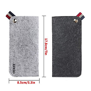 EZESO ESSENTIAL SKINCARE 3 Pack Eyeglass Cases - Soft Felt Slip-in Pouch Case - Glasses Storage Case Makeup Pouch