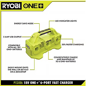 18V ONE+ 6-PORT FAST CHARGER