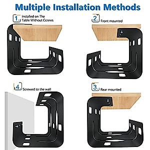 Under Desk Cable Management Tray 2 Pieces Steel Under Desk Wires Organizer Power Strip Management No Drill Under Table Organizer for Cable Storage Holder for Office Home Desk/Table（Premium Metal）
