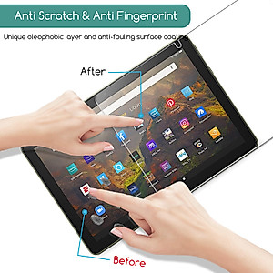 KEANBOLL 2-Pack Tempered Glass Screen Protector For All-New Amazon Fire HD 10/Fire HD 10 Plus Tablet 10.1 Inch (13th-11th Generation, 2023-2021 Released)[Reduce Fingerprint][Anti Scratch]