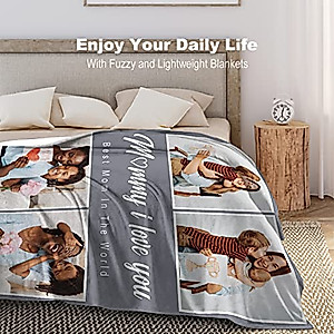 Juantao Custom Blanket with Photo Personalized Picture Throw Blanket Customized Best Mom Ever Blanket Mothers Day Birthday for Mom Grandma Women