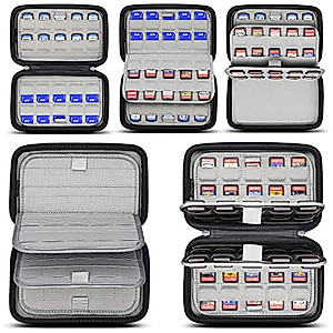 sisma 80 Switch Game Case Compatible with Nintendo Switch or PS Vita Games or SD Cards,Game Cartridge Holders Hard Shell Travel Storage Case Home Safekeeping, Brown