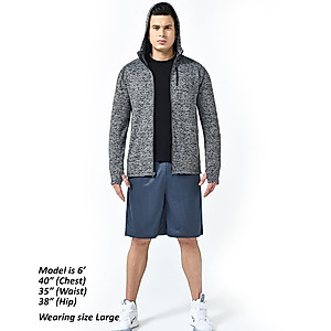 Liberty Imports 2 Pack Mens Zip Up Hoodies, Fleece Thermal Tech Jackets, Lightweight Running Sweatshirts with Zipper Pockets(Set 2, Medium)