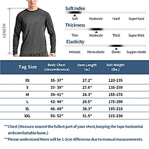 Long Sleeve Workout Shirts for Men Dry Fit Moisture Wicking(Blue Heather,L)