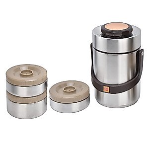 Insulated Food Jar, 67 oz Insulated lunch Containers for Hot Food, Adults Stainless Steel Leakproof 3 Layer Vacuum Insulated Barrel(Silver)