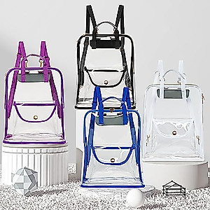 KUI WAN Clear Bag, Clear Backpack Stadium Approved Heavy Duty PVC Transparent Backpack for Concert Sport Events Work