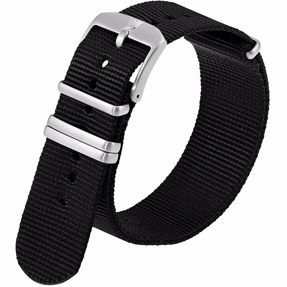 Luminox Genuine Watch Bands FNX.2201.20Q.K - Strap Replacement 22mm 4 loop Webbing Black Nylon Strap with Steel Buckle for Luminox Watches 0320 0330