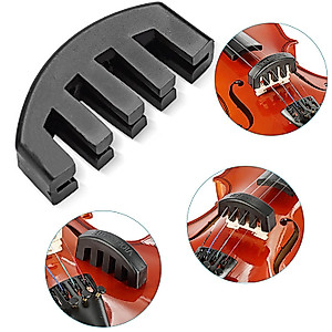 TUOREN 4 Pack Violin Practice Mute Set 2 PCS Claw Style (Rubber and Chrome) & 2 PCS Round Tourte Style Violin Fiddle Silent Silencer Parts