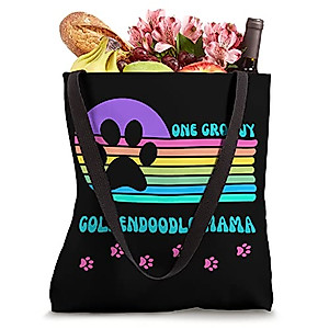 One Groovy Goldendoodle Mama Dog Mom Vintage Retro Pink Tote Bag
