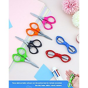 YETOOME 6 Pcs Folding Scissors, Small Stainless Steel Foldable Scissors, Portable Mini Travel Scissors for Home Travel School Office