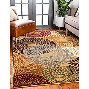 Unique Loom Barista Collection Area Rug - Java (7' 10" x 10' Rectangle, Beige/ Black)