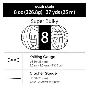 HOMBYS Light Grey Chunky Chenille Yarn for Crocheting, Bulky Thick Fluffy Yarn for Knitting,Super Bulky Chunky Yarn for Hand Knitting Blanket, Soft Plush Yarn, 8 Jumbo Pack (27yds,8 oz Each Skein)