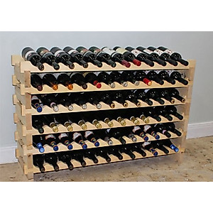 Stackable Wine Rack-72 Bottles Modular Hardwood Wine Racks, Very Easy to Put Together