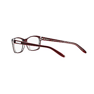 Ralph by Ralph Lauren Women's RA7039 Square Prescription Eyewear Frames, Shiny Transparent Red/Demo Lens, 53 mm