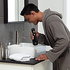 Waterpik Cordless Pearl Water Flosser Rechargeable Portable Water Flosser for Teeth, Gums, Braces Care and Travel with 4 Flossing Tips, ADA Accepted, WF-13 Black