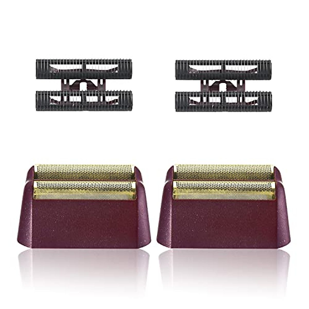 2 Pack Professional 5 Star Series Finale Shaver Replacement Foil and Cutter Bar Assembly Compatible with wahl Shaver Foil 7031-100, 7043-100 Super Close Shaving Replacement Heads，Red