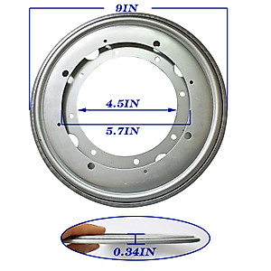 2Pack Lazy Susan Hardware, 9" Rotating Bearing Plate 5/16” Thick, 750lbs Lazy Susan Turntable Swivel Base for Rotating Table, Serving Tray, Kitchen Storage, Book Rack, Corner Shelves, Dollhouse