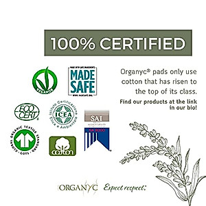 Organyc 100% Certified Organic Cotton Feminine Pads, Sanitary Napkin, Heavy Flow, 10 Count
