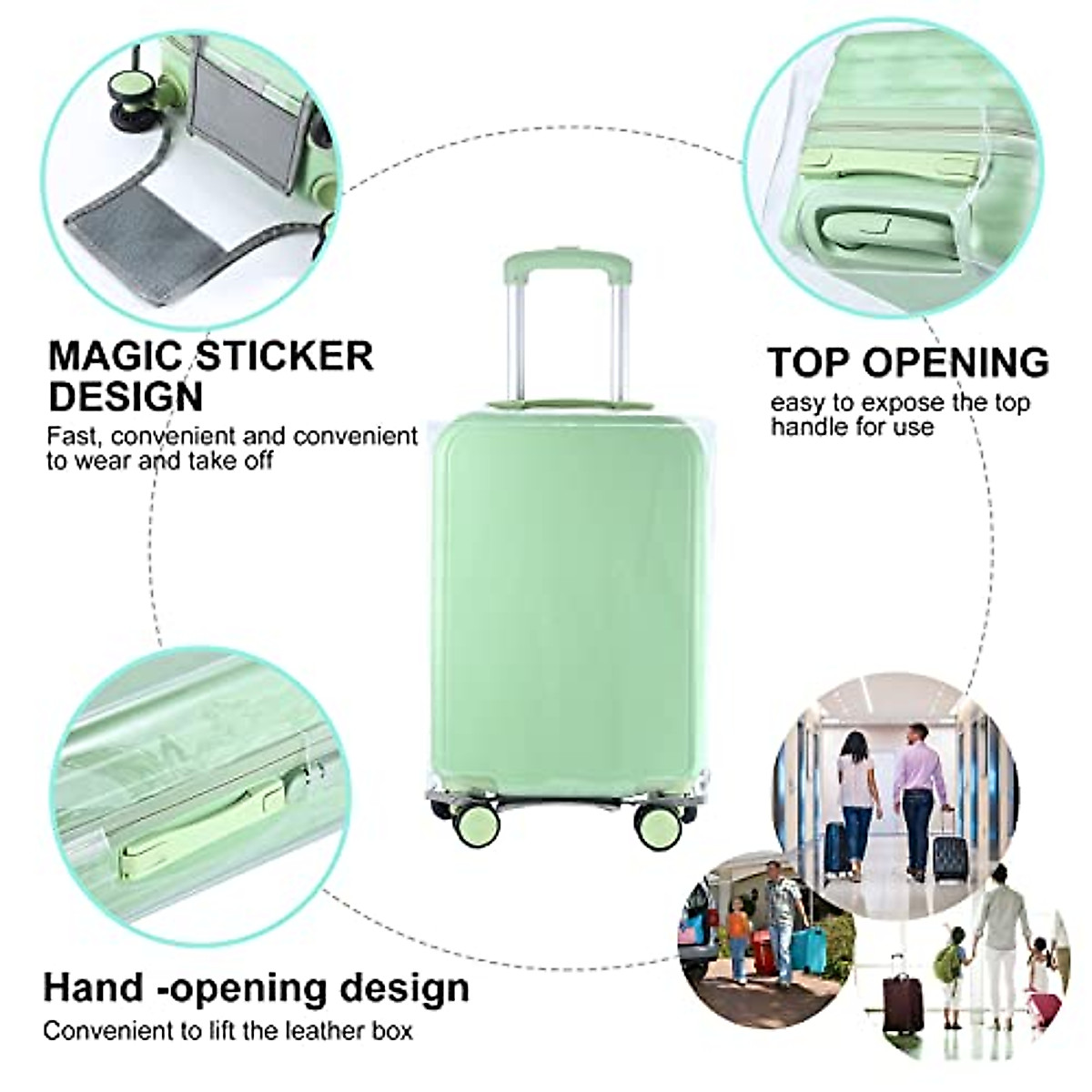 Mannikesi Luggage Cover Cloth Suitcase Cover Protector for Wheeled Suitcase (Clear PVC Cover, 20inch)
