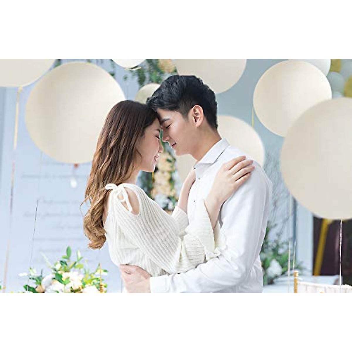 36 Inch Latex Round White Balloons(Premium Helium Quality),Giant Balloons for Photo Shoot/Birthday/WeddingParty/Festivals/Event Decorations(12PCS)