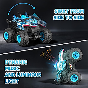 Sunrad Remote Control Car Toys for Kids Boys, RC Monster Truck with 360°Rotation Upright, Light & Music, Indoor Outdoor All Terrain Rechargeable Electric RC Car Toys Gifts for 3 4 5 6 7 8-12 Year Old