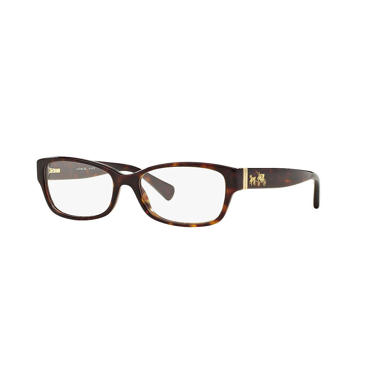 Coach HC6078 Prescription Eyewear Frames, Dark Tortoise/Demo Lens, 52 mm