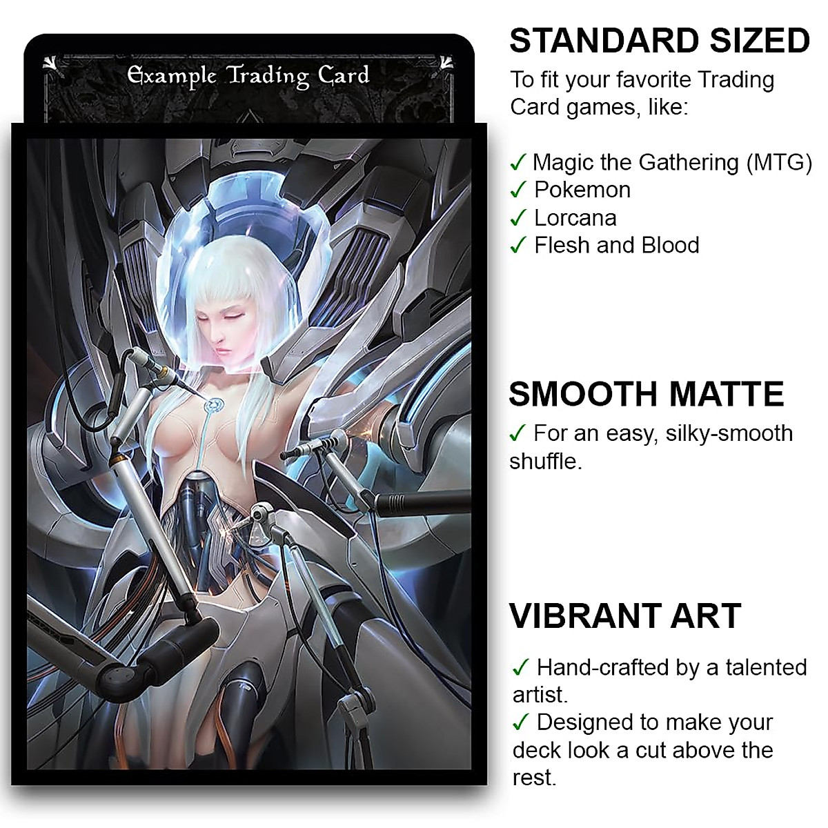 Fantasy North - Lilith's Machinizer – 100 Smooth Matte TCG Trading Card Sleeves - Fits Magic MTG Commander Pokemon and Other Card Games - Playing Card Sleeves