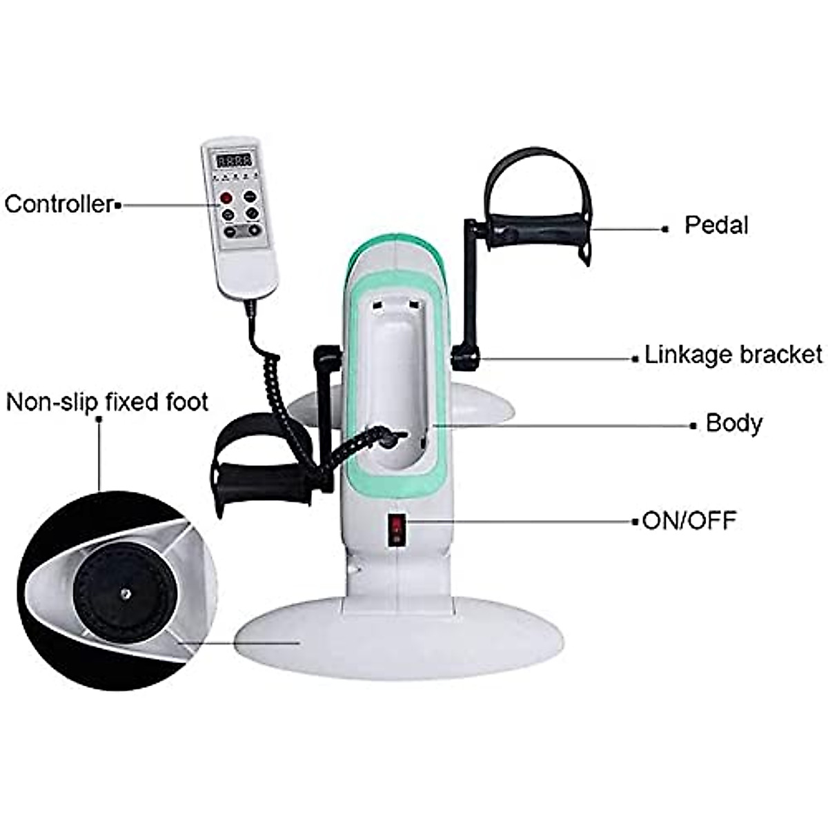 Electronic Fitness Motorized Bike Pedal Exerciser, Fitness Motorized Exercise Bike with Leg Protector Lectric Pedal Exerciser for The Elderly and Seniors Comfort Soft Splint Leg Protectors