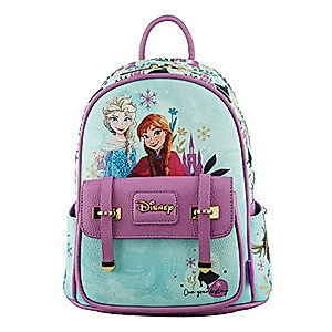 Wondapop Disney Frozen Elsa and Anna 11" Vegan Leather Fashion Mini Backpack