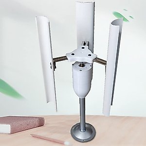 DNYSYSJ Wind Power Turbine, Wind Generator Kit White Vertical Axis Wind Generator with 3 Blade and Controller 12V for Hybrid Solar Wind System (watts, 30)