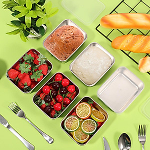 Wensdr 6 Pack Pizza Dough Proofing Box with Lid,Stackable Stainless Steel Pizza Dough Proofing Containers,Homemade Dough Proofing Box,Pizza Dough Box,Pizza Proofing Box,Bread Proofing Box