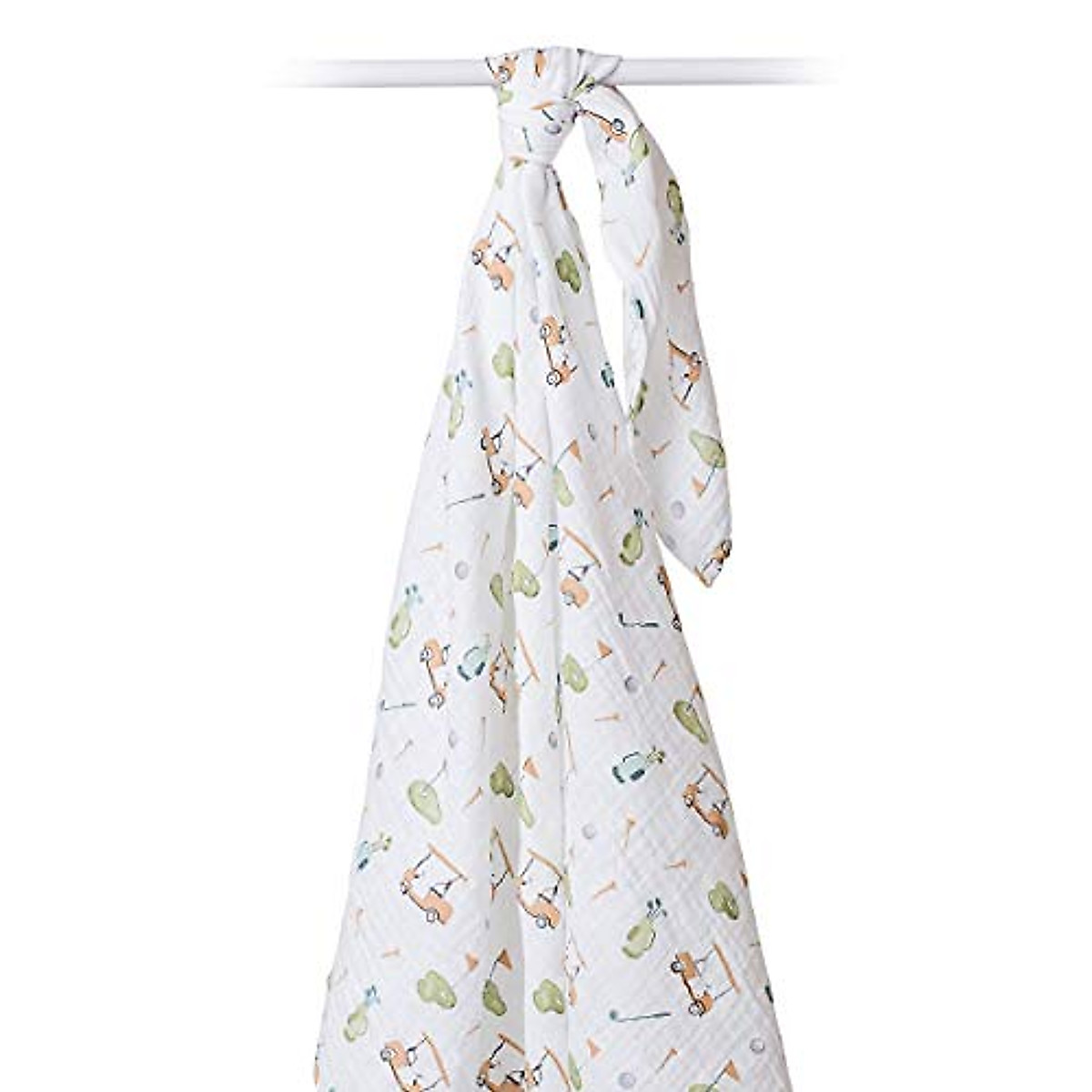 Lulujo Baby Cotton Muslin Swaddle Blanket, 47 x 47-Inch, Golf