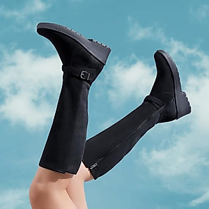 BZees Women's Bristol Washable Comfort Knee High Boot Black 8.5 W