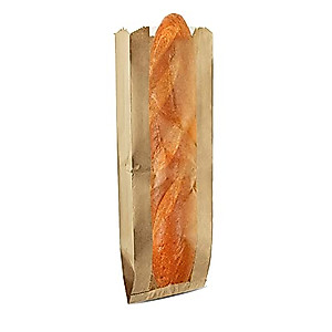 MT Products Paper Bread Bags - Kraft Brown Bakery Bags with Window - 6.5" x 2" x 18" Breathable Bread bags for Homemade Bread Gift Giving (Pack of 50) - Made in the USA