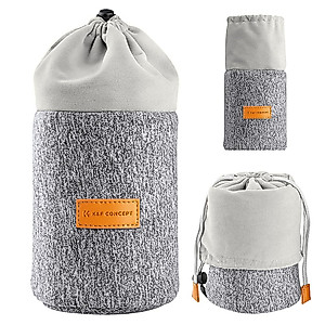 K&F Concept Lens Pouch 2-in-1 Expandable Camera Lens Bag Case Compatible for Canon Lenses 75-300mm, Nikon, Sony, Pentax, Olympus Camera Lens 10 x 18cm Protective Neoprene Soft Plush for DSLR Lenses