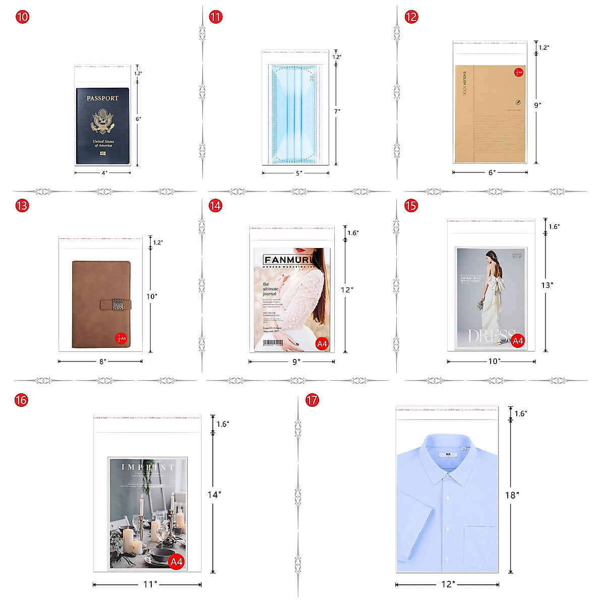 EachDusto 4"x4" Adhesive Cellophane Bags 200pcs Clear Self Stick Cello Baggies 2mil Square OPP Poly Bags for Cookie Candies Snacks Seeds Biscuits Soap Beads Powder (17 Sizes to Choose from)