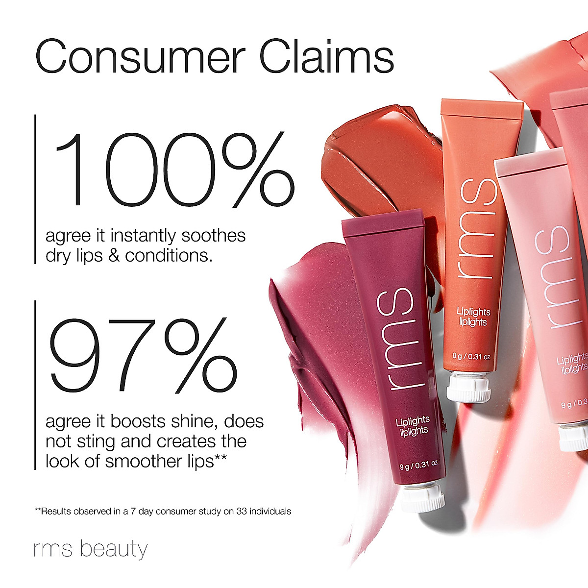 RMS Beauty Liplights Cream Lip Gloss - Lip Plumper, Lip Balm & Lip Gloss with Jojoba Oil, Hydrating Lip Tint & Lip Plumper Gloss, Tinted Lip Gloss