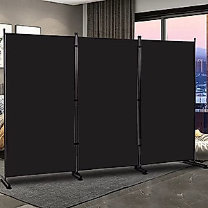 Room Divider 6FT Folding Privacy Screens, 3 Panel Partition Room Dividers w/Freestanding Design, Portable Wall Divider for Room Separtation, Fabric Screen Panel for Home Office Living Room Dorm