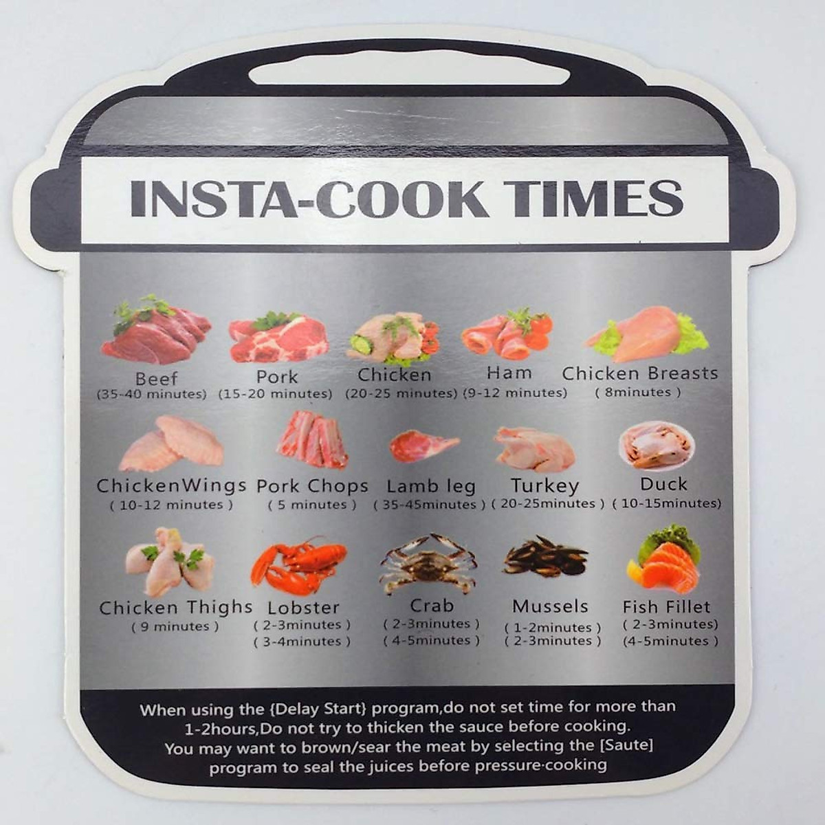 Electric Pressure Cooker Magnetic Memo Sticker Cooking Schedule Common Menu Diverse Common Menu Cooking Times for Electric Pressure Cookers Instant Pot