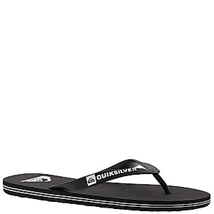 Quiksilver Men's Molokai 3 Point Flip Flop Sandal, Black/Black/White, 11