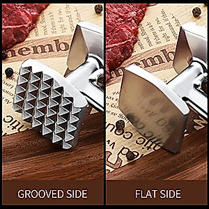 AOWOTO Meat Tenderizer Hammer Mallet Tool Pounder For Tenderizing Steak Beef And Poultry. With Rubber Comfort Grip Handle