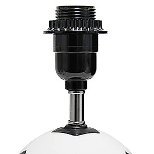 Simple Designs LT1079-SCR SportsLite 11.5" Tall Athletic Sports Soccer Ball Ceramic Bedside Table Desk Lamp w White Empire Fabric Shade w Black Trim for Kids' Room, Nursery, Bedroom,Gameroom, Mancave