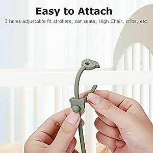 Eoopoon 4 Pack Toy Safety Straps, Stretchable Silicone Pacifier Chains, Adjustable Baby Bottle Toy Teethers Harness Strollers Straps for High Chair, Hanging Baskets, Cribs, Car Seat, Shopping Trolley