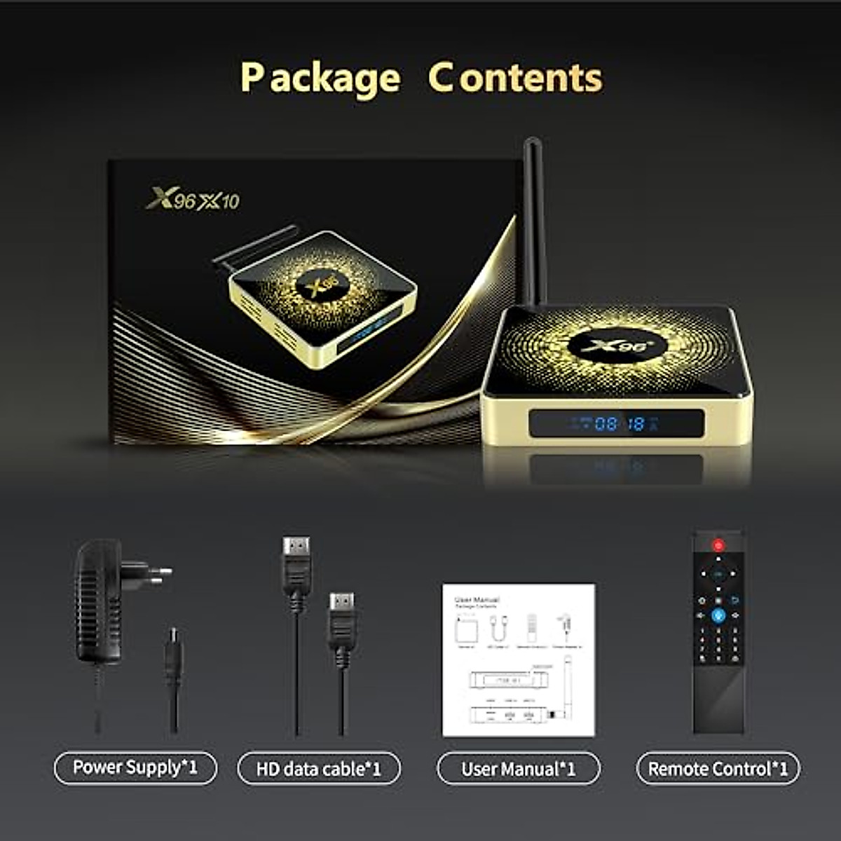 SHYSKY X96 X10 8K Ultra HD Android TV Box Android 11.0 Amlogic S928X LPDDR4 4GB RAM 32GB ROM WiFi6 1000M BT5.2 USB3.0 Support AV1 8K 60fps H.265 HDR Box with i8 Keyboard