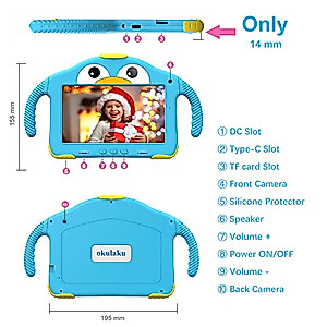 Kids Tablet 7'', Toddler Android Tablet for Kids w/ 32GB ROM, WiFi Children Tablet Dual Camera, Parental Control, Educational Games, Kid App Pre-Installed Google Playstore YouTube Netflix for Boy Girl