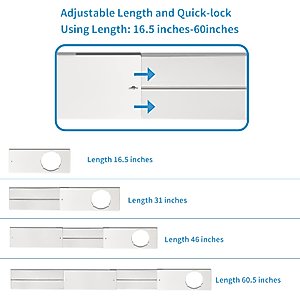 Yehchi Portable Air Conditioner Window Kit with Universal Coupler for Ducting Exhaust Hose of 5/5.9 Inches, Portable Window Seal Kit for AC Unit Adjustable Sliding AC Window Vent Kit